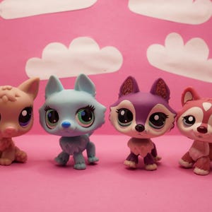 Littlest Pet Shop Dog LPS Blind Bag Pink Husky #1793 Glitter #2297 Blue ...