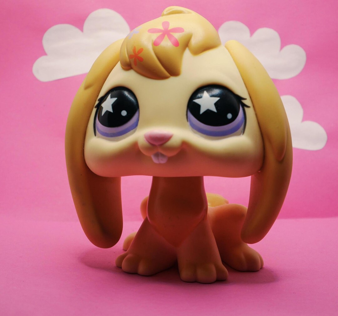 Littlest Pet Shop Yellow Jumbo Rabbit With Flowers Bunny Cute Exclusive ...