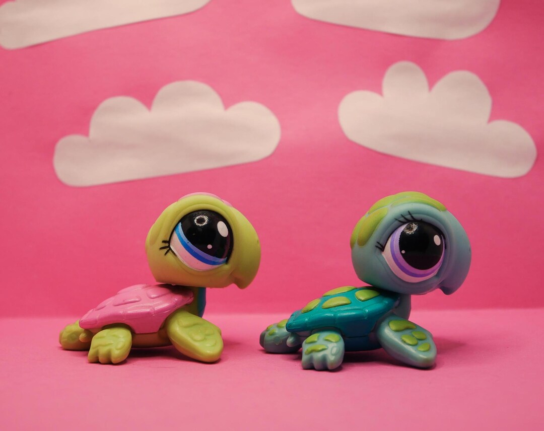 Littlest Pet Shop Blue Sea Turtle #1335 Green Sea Turtle #1910 LPS ...
