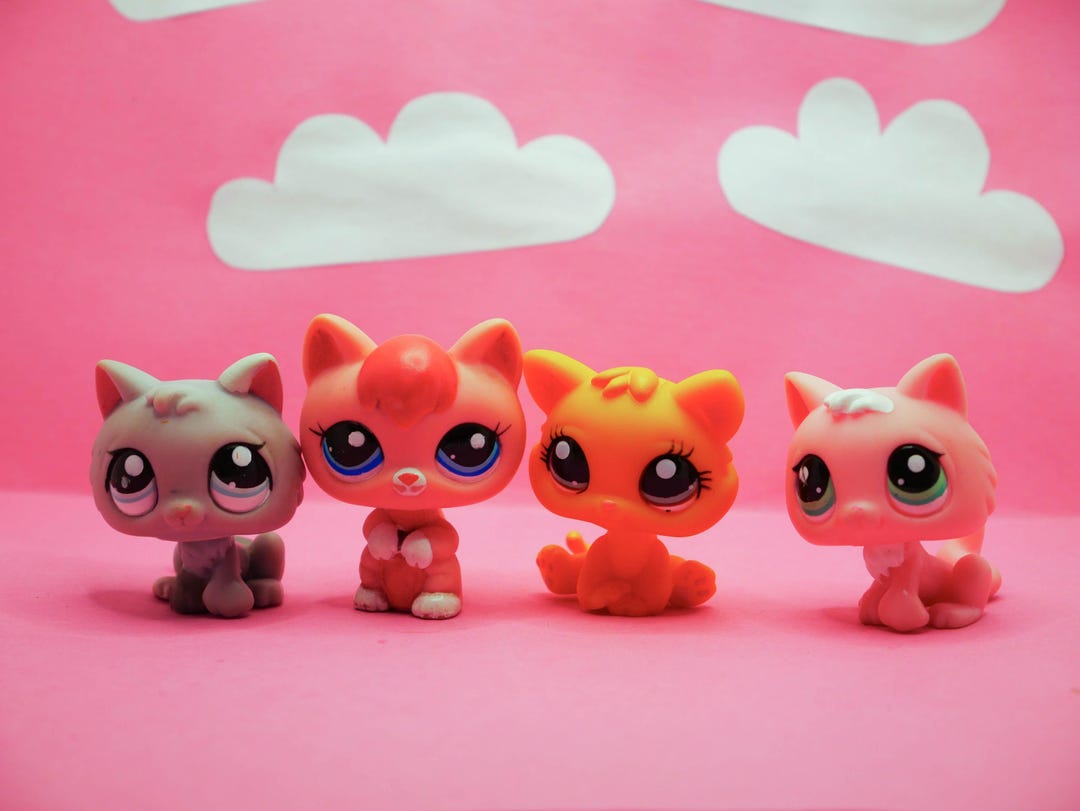 Littlest Pet Shop Cat LPS Pink Kitten Baby #2575 Orange Sitting Cat ...