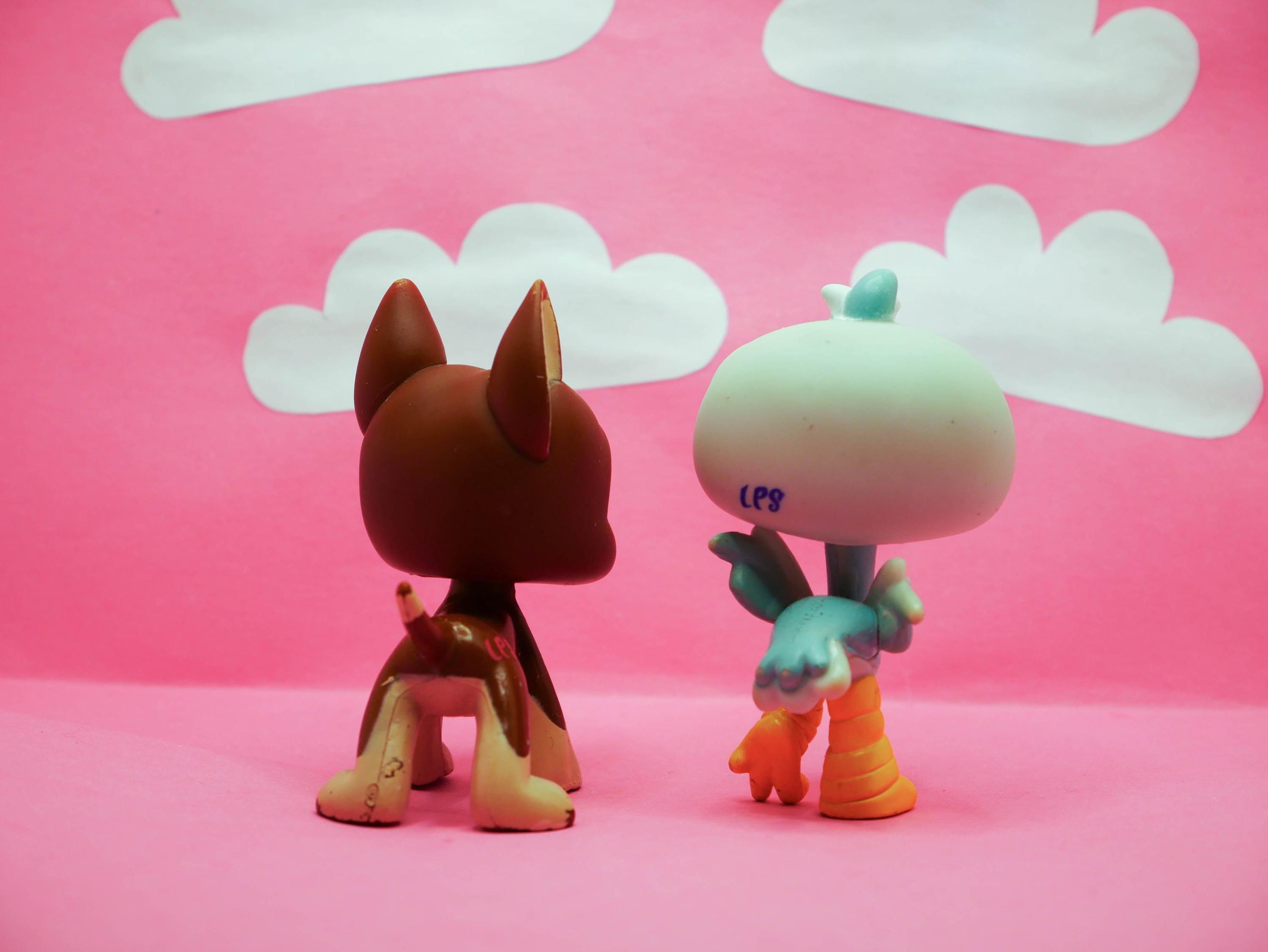 Littlest Pet Shop Great Dane Star Eyes 817 Blue Ostrich 818 Duo Set ...