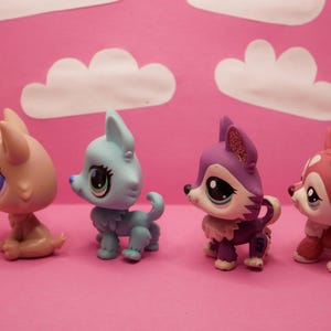 Littlest Pet Shop Dog LPS Blind Bag Pink Husky #1793 Glitter #2297 Blue ...