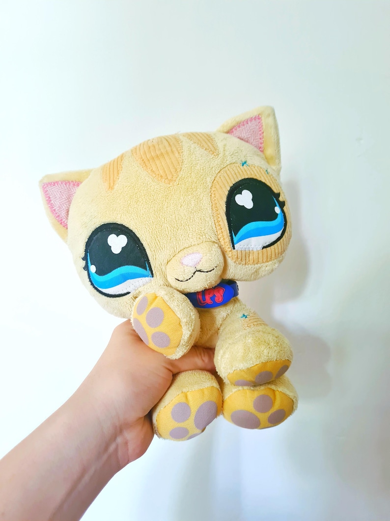 Littlest Pet Shop RARE Yellow Cat Plush Europe Exclusive LPS Plushie ...