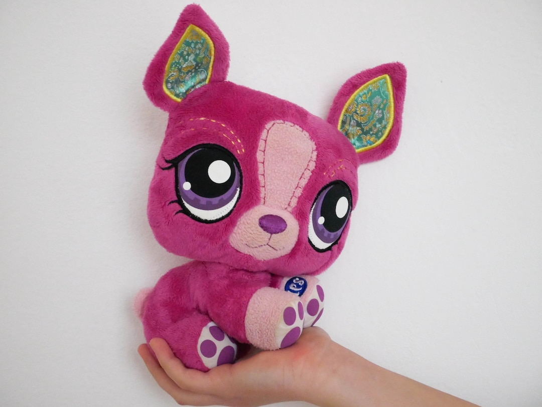 Littlest Pet Shop RARE Pink Dog Plush LPS Plushie Dog Europe Exclusive ...