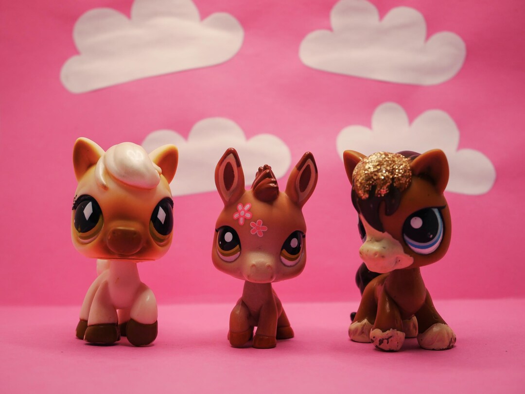 Littlest Pet Shop Europe Farm Animals White Horse With Crystal Eye #739 ...