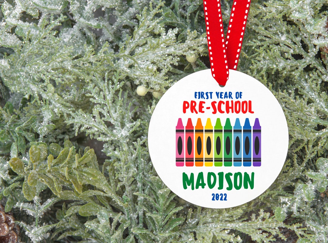 Crayon Christmas Ornament First Year Preschool Ornament Kids Christmas ...