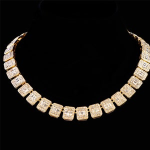 Iced Out Micro Paved Bling Rhinestones 13mm Zinc Alloy Baguette Stone ...