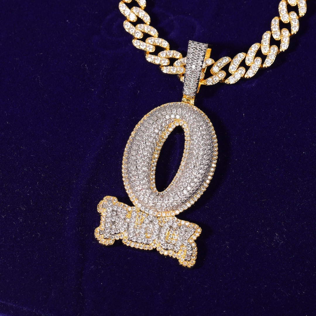 Zweifarbige O Block Anhänger Halskette - Etsy.de