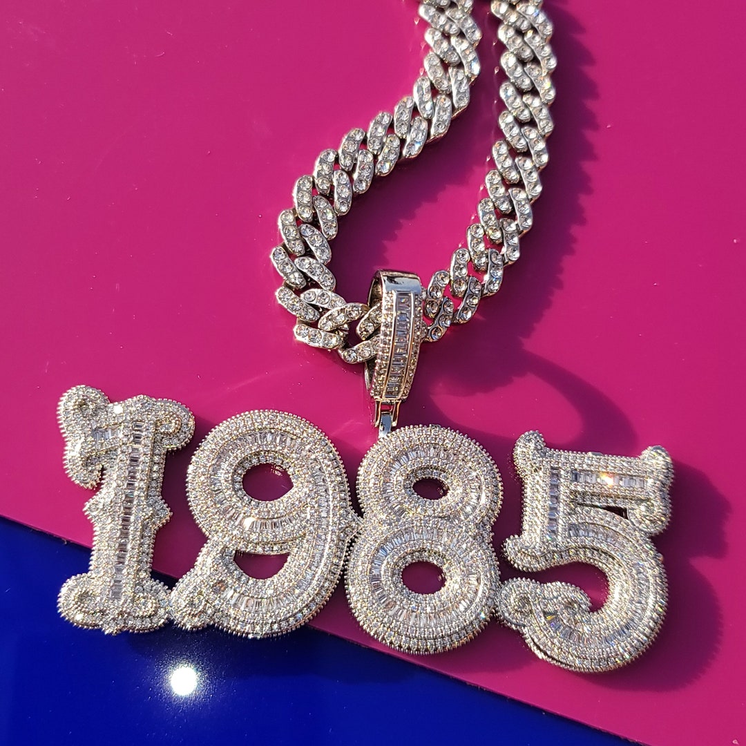 Iced Out Big Custom Name Pendant With Cuban Chain,personalized Name ...