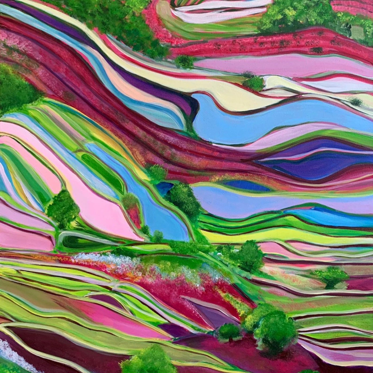 Rice Terraces Rice Terraces Painting on Canvas Painting on - Etsy