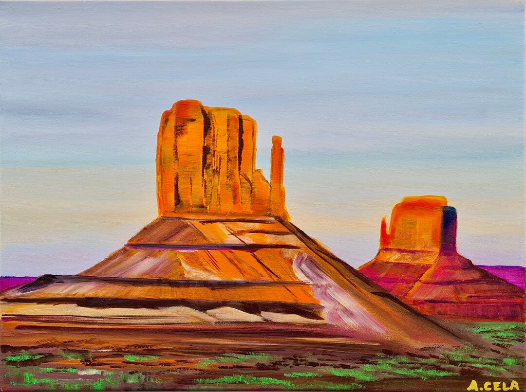ORIGINAL PAINTING Monument Valley - Acrylic Painting on Canvas for Your ...