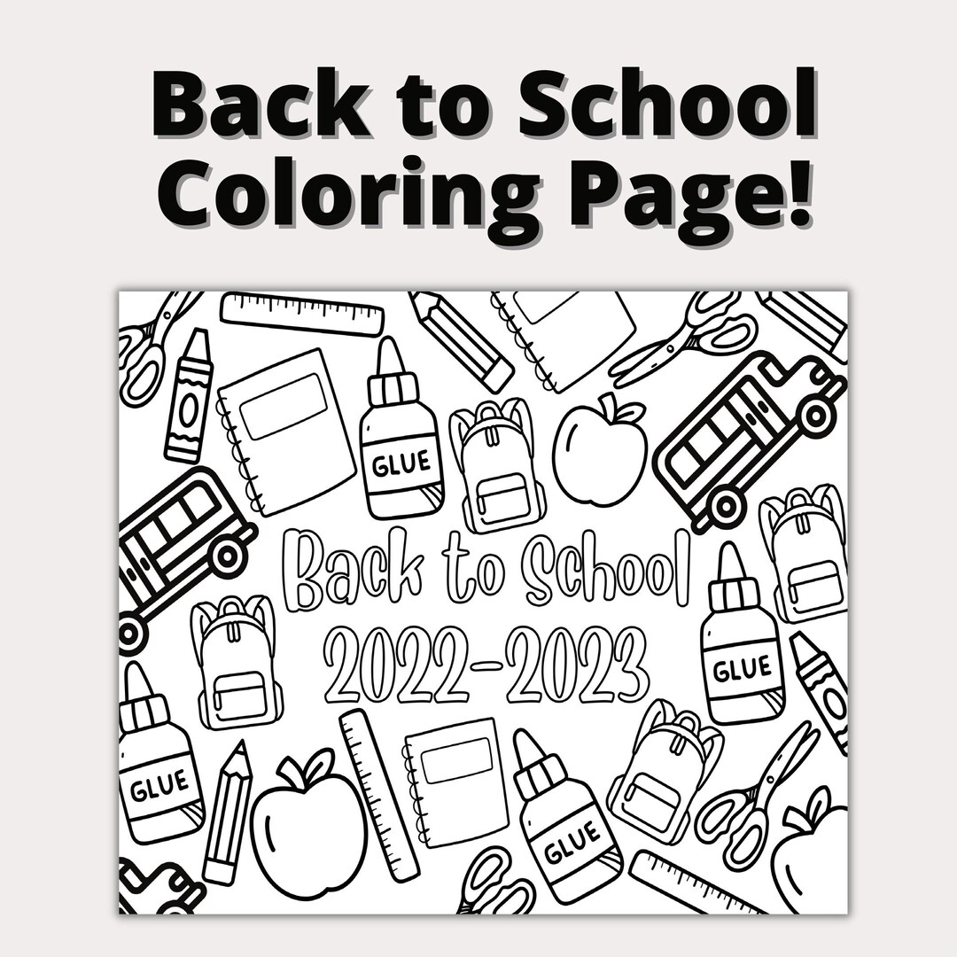 Back to School Coloring Page / Instant Download - Etsy