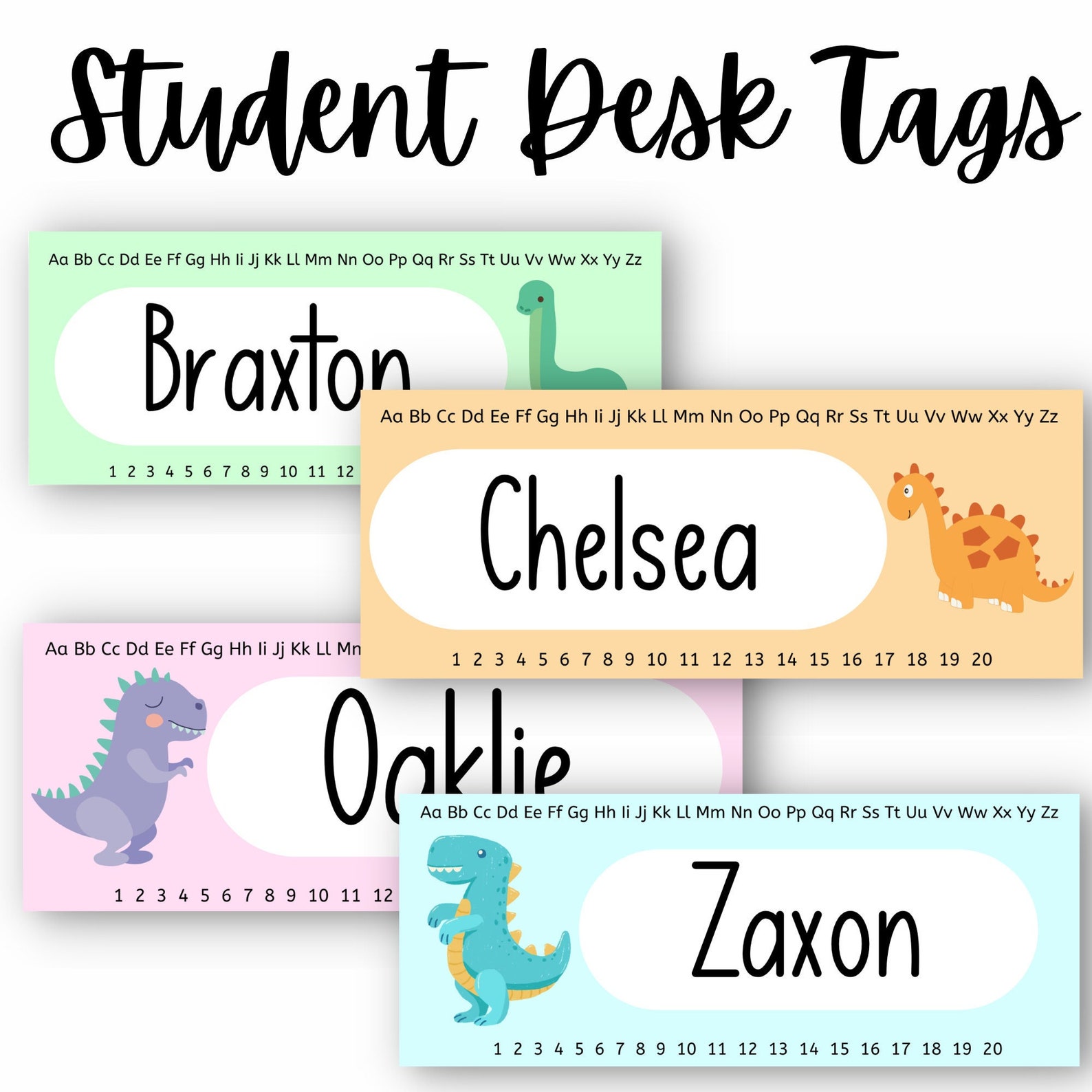 Dinosaur Student Desk Tags / Editable / Instant Download - Etsy