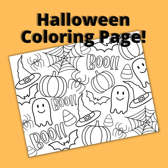 Halloween Coloring Sheet / Instant Download - Etsy