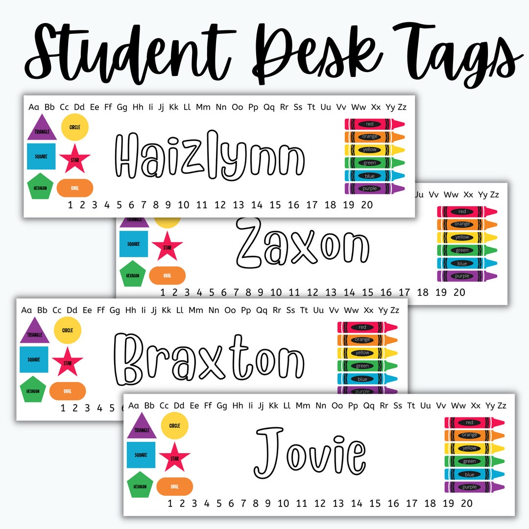 Student Desk Tag / Editable / Instant Download - Etsy