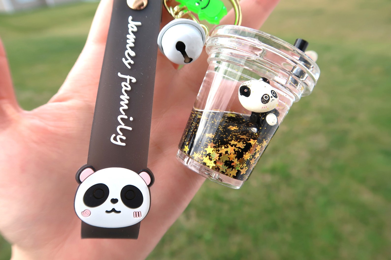 Kawaii Bundle, Cute Panda Liquid Keychainpanda Plushy,gifts for Panda ...