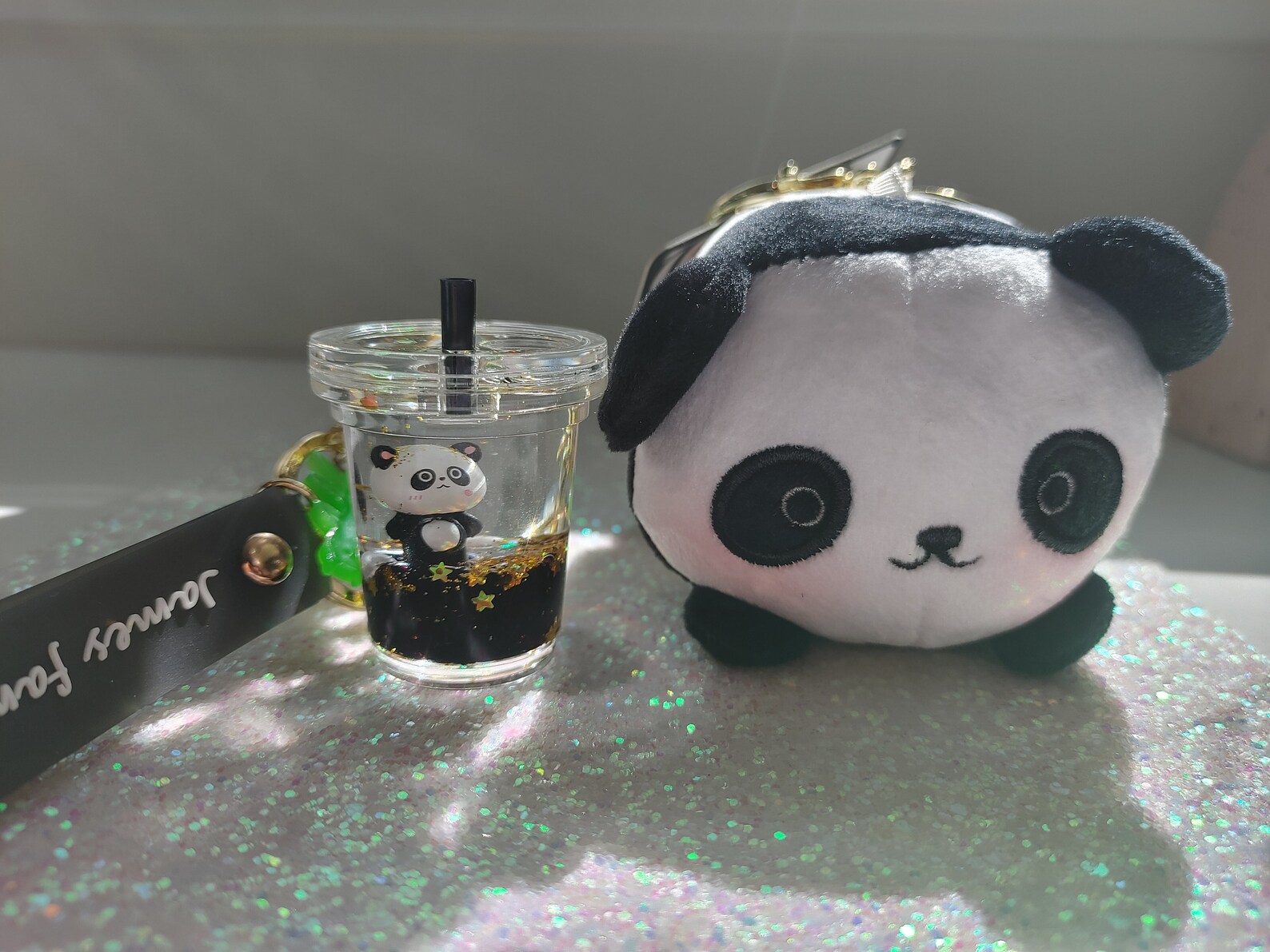 Kawaii Bundle, Cute Panda Liquid Keychainpanda Plushy,gifts for Panda ...