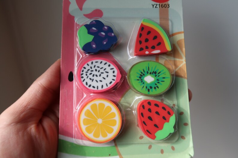 Kawaii Cute Fruit and Desserts Erasers cute Stationery Cake - Etsy