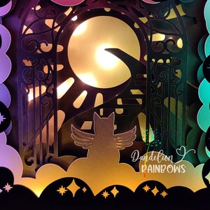 Cat Memorial Shadow Box Light up Shadow Box Pet Sympathy - Etsy