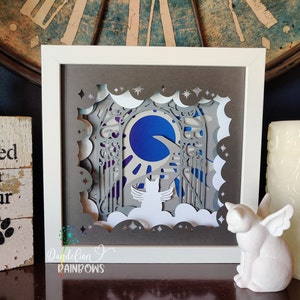 Cat Memorial Shadow Box Light up Shadow Box Pet Sympathy - Etsy