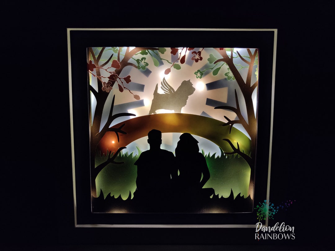 Dog Memorial Shadow Box, Light up Shadow Box, Dog Sympathy, Dog Loss ...