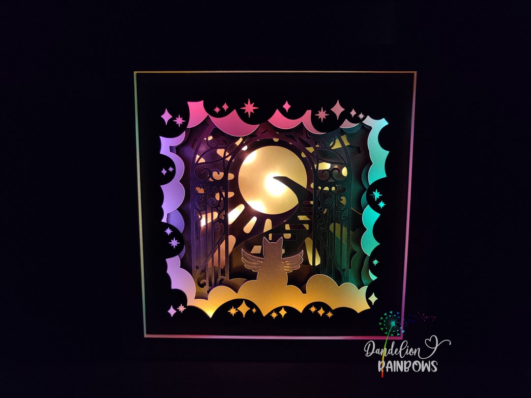 Cat Memorial Shadow Box Light up Shadow Box Pet Sympathy - Etsy