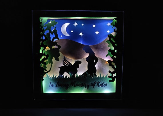 Pet Memorial Shadow Box Light up Shadow Box Pet Sympathy - Etsy