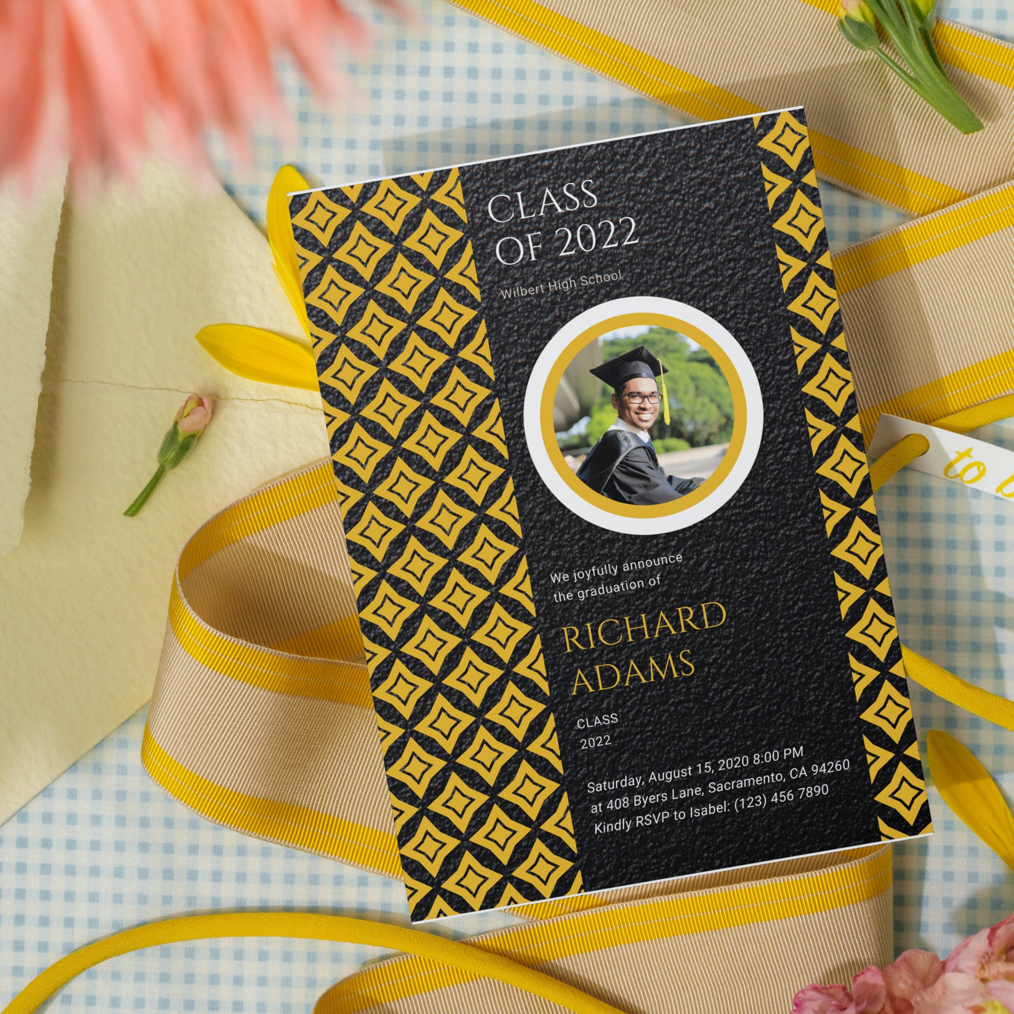 High School Graduation Invitation Man Graduation Invitation - Etsy