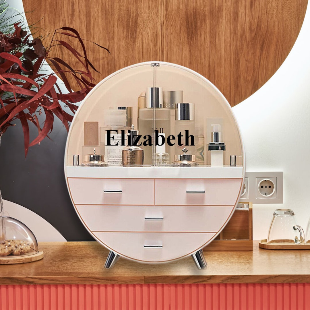 Personalized Makeup Organizer: Desktop Cosmetic Storage Box With ...
