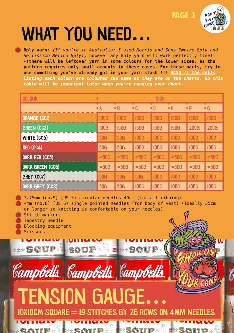 TOMATO CANS Sweater Vest Knitting Pattern - Etsy
