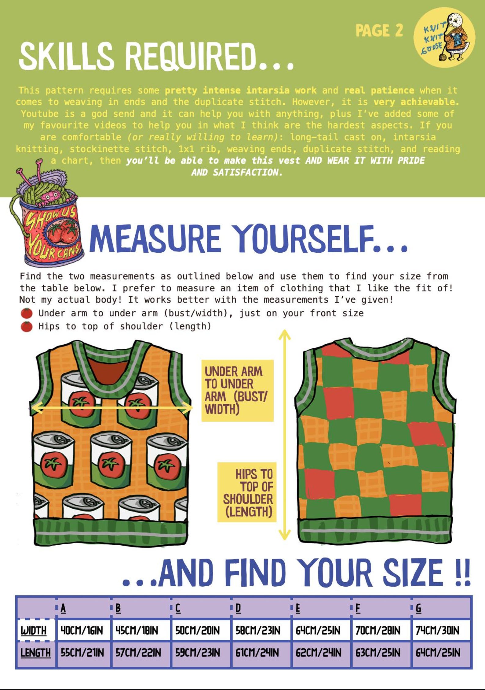TOMATO CANS Sweater Vest Knitting Pattern - Etsy
