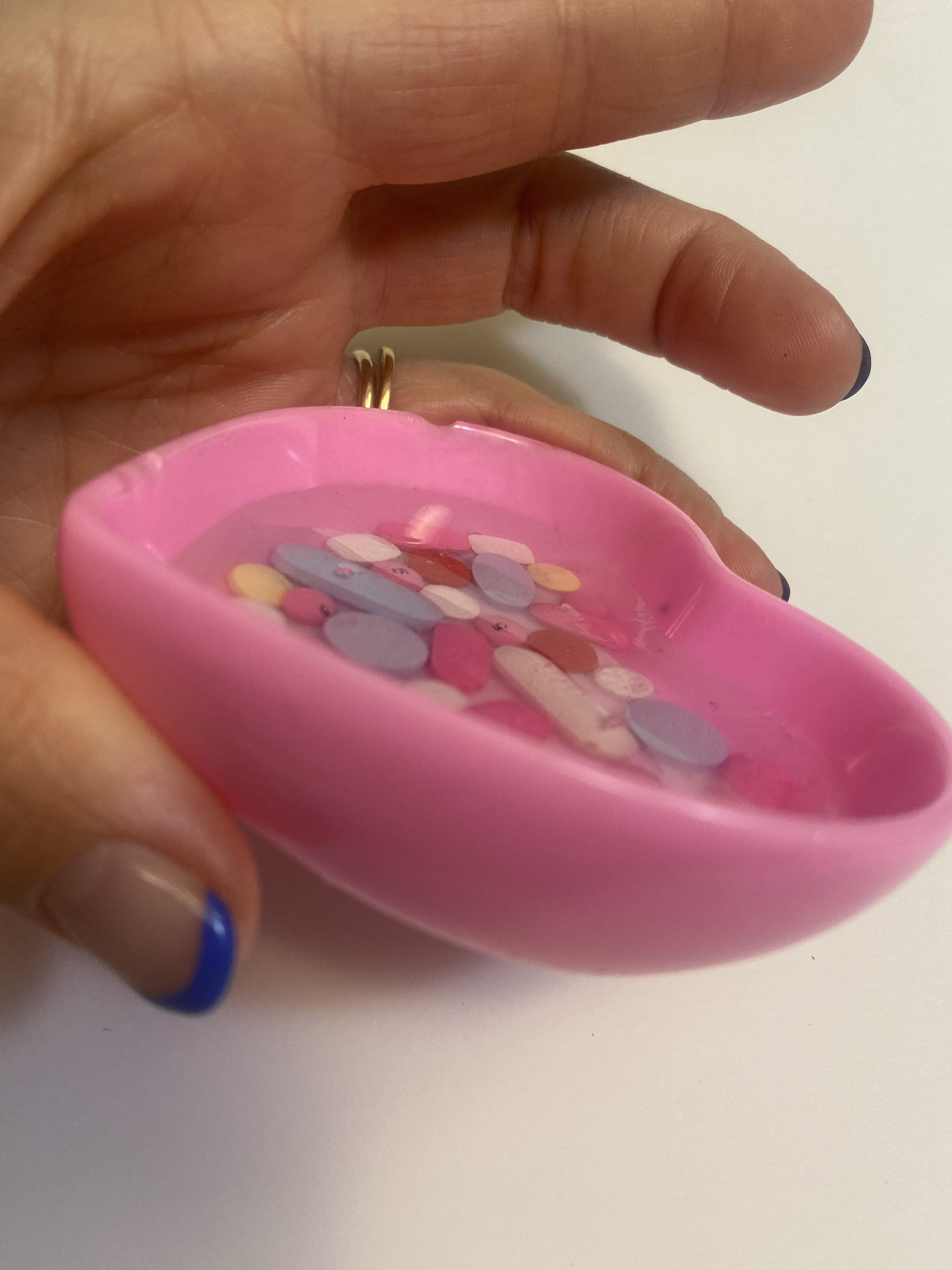 Pink Pill Resin Heart Shaped Mini Trinket Dish - Etsy