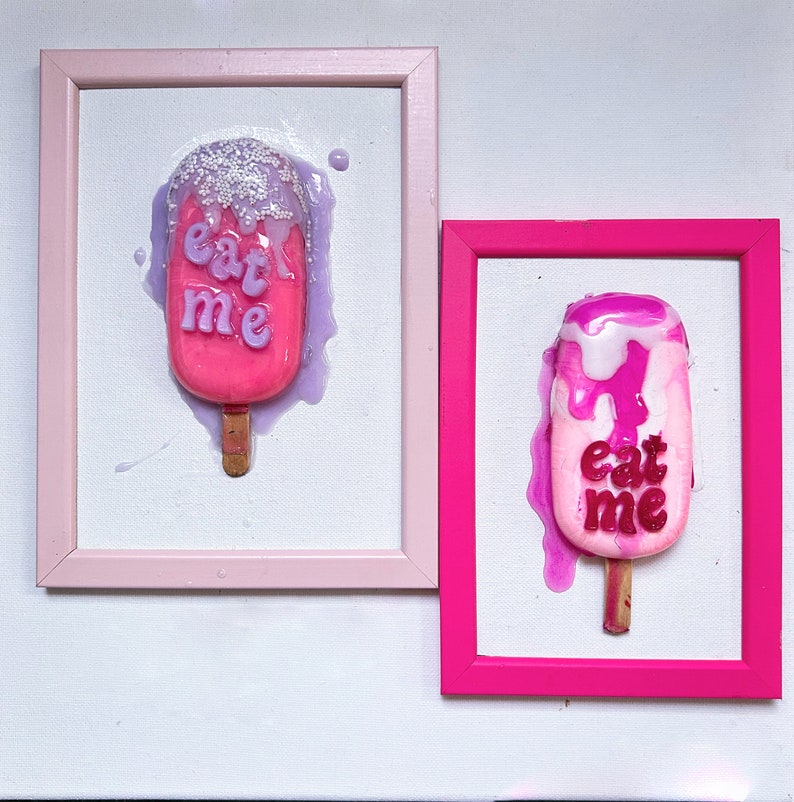 Resin Pastel Pink Purple Kawaii Eat Me Popsicles - Etsy