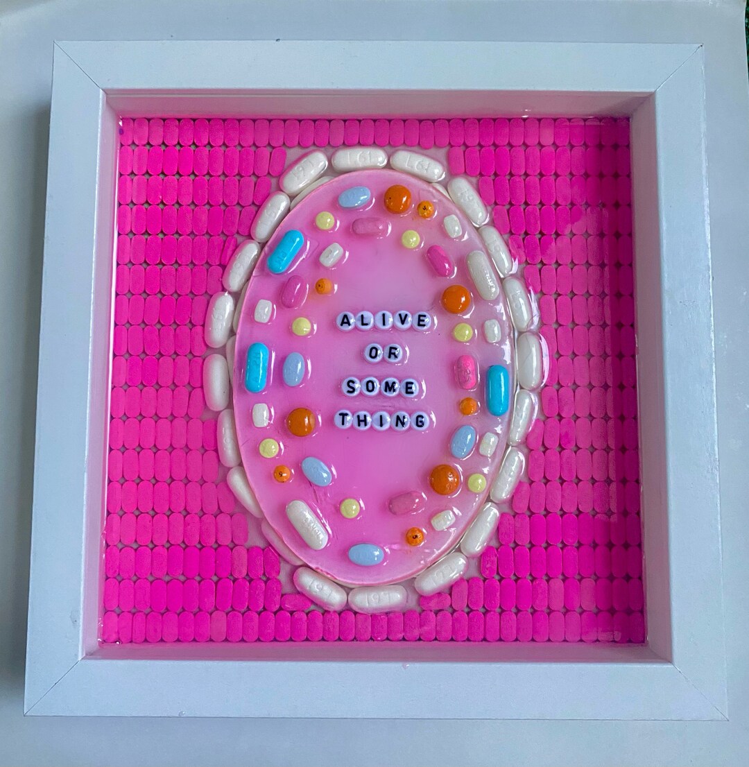 Alive or Something Pill Art Resin Wall Art - Etsy