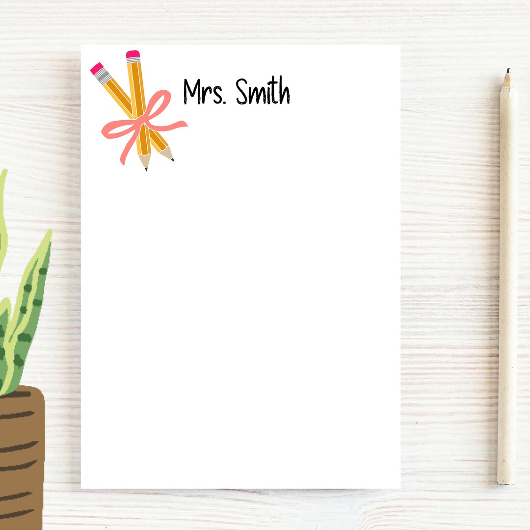 Teacher Christmas Teacher Crayon Notepad Personalized Notepad ...