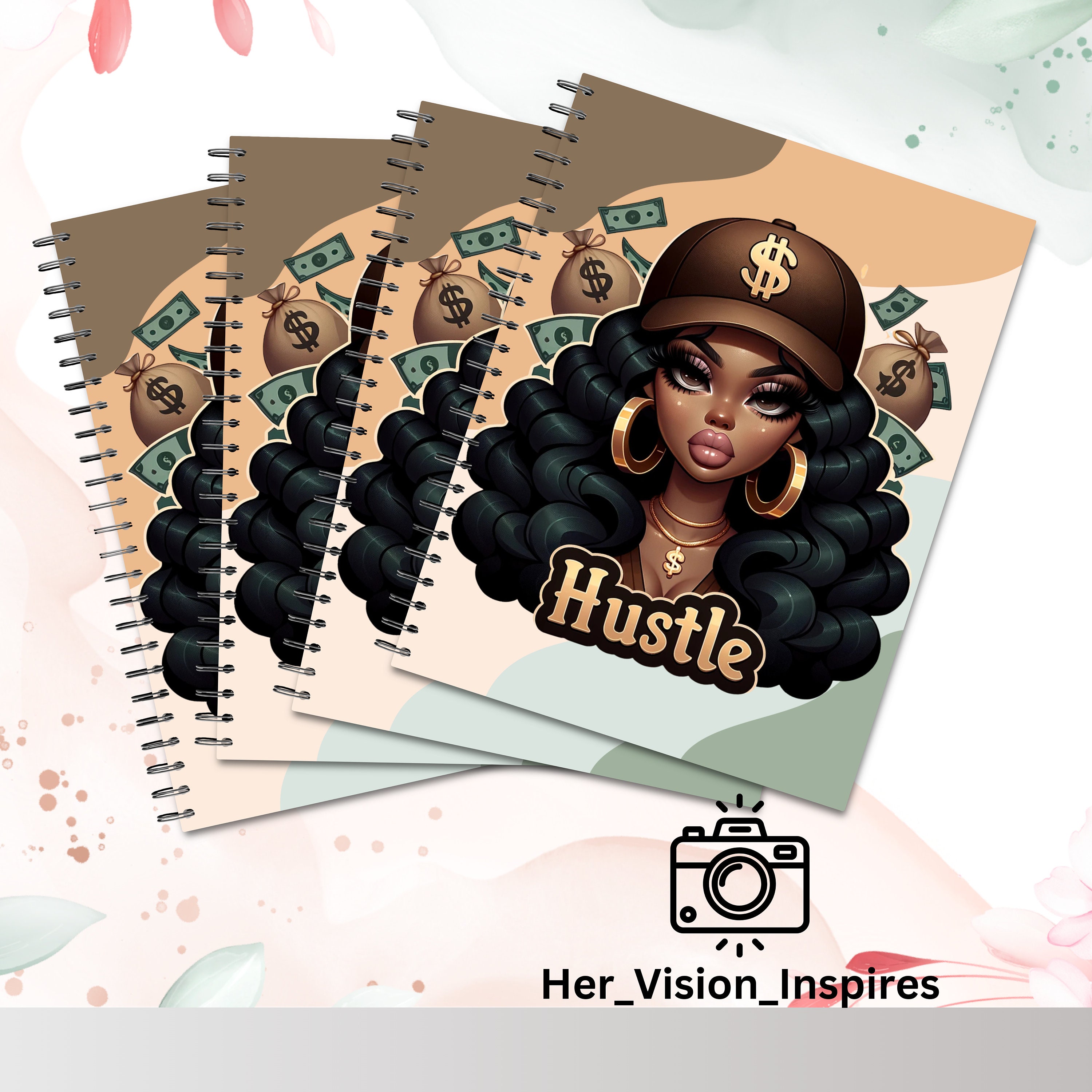 Printable Planner Cover, Notebook Cover, Inserts Included, Black Woman ...