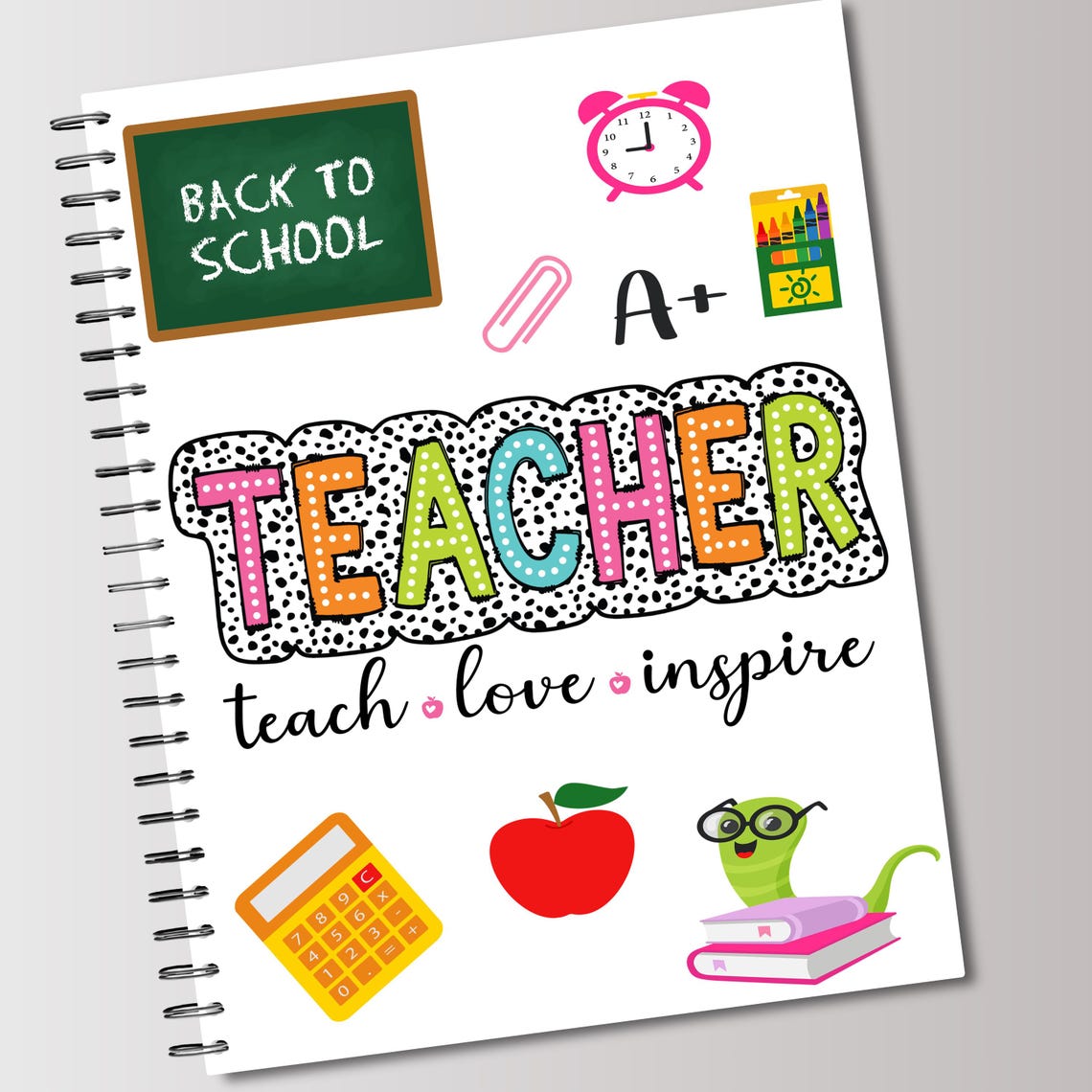 Teacher Printable Planner Cover, Teacher Journal Notebook Cover ...