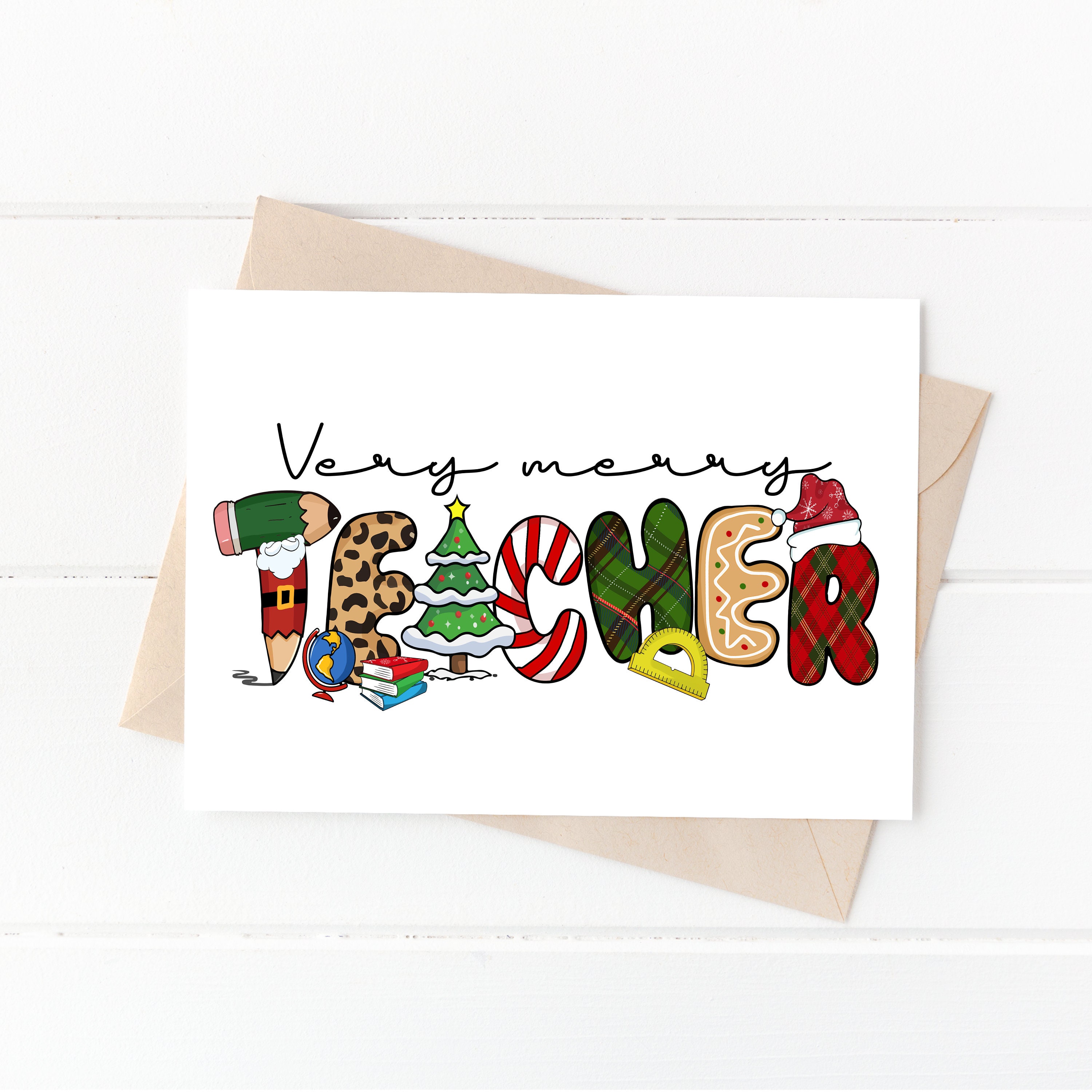Teacher Christmas Thank You, Teacher Appreciation Christmas Card ...