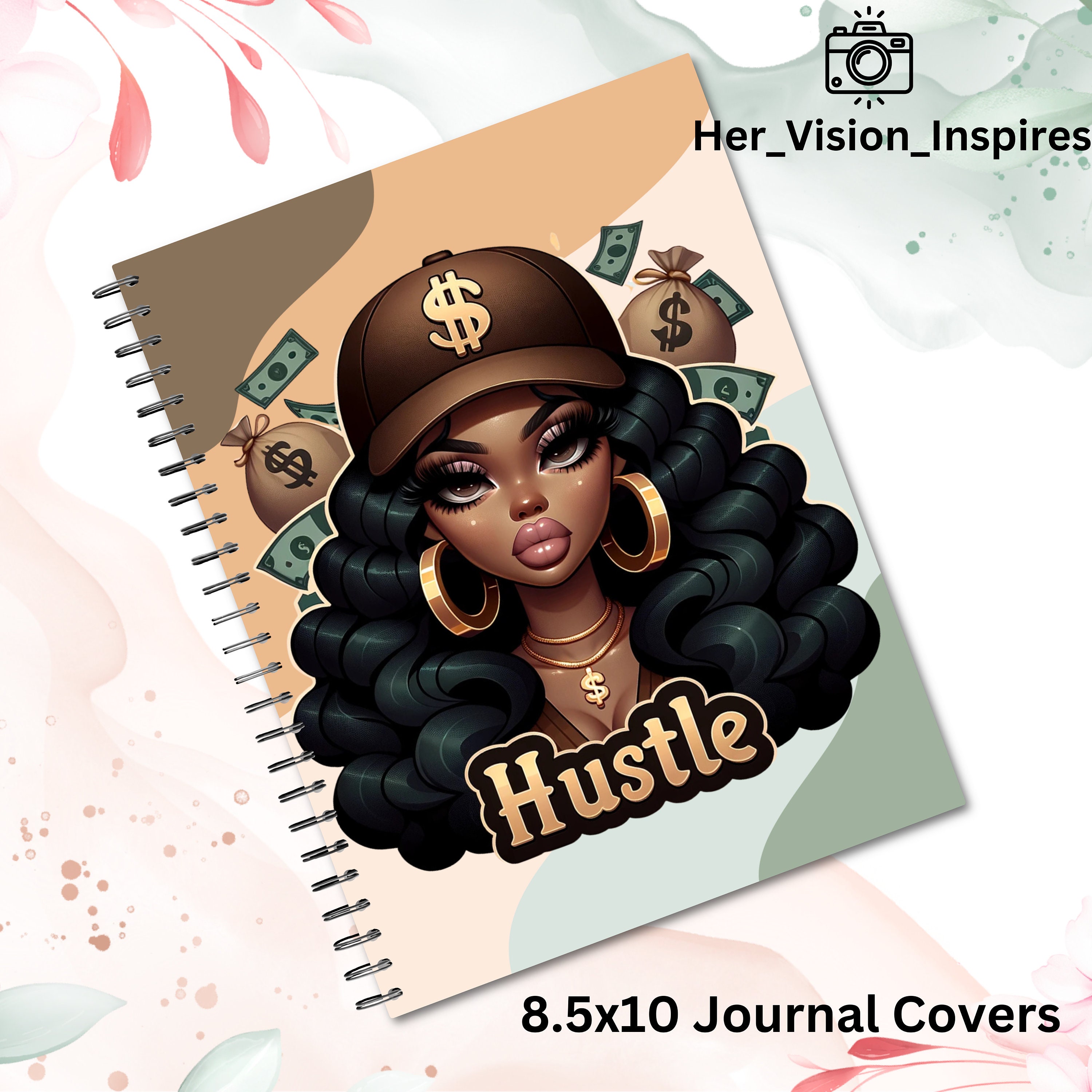 Printable Planner Cover, Notebook Cover, Inserts Included, Black Woman ...