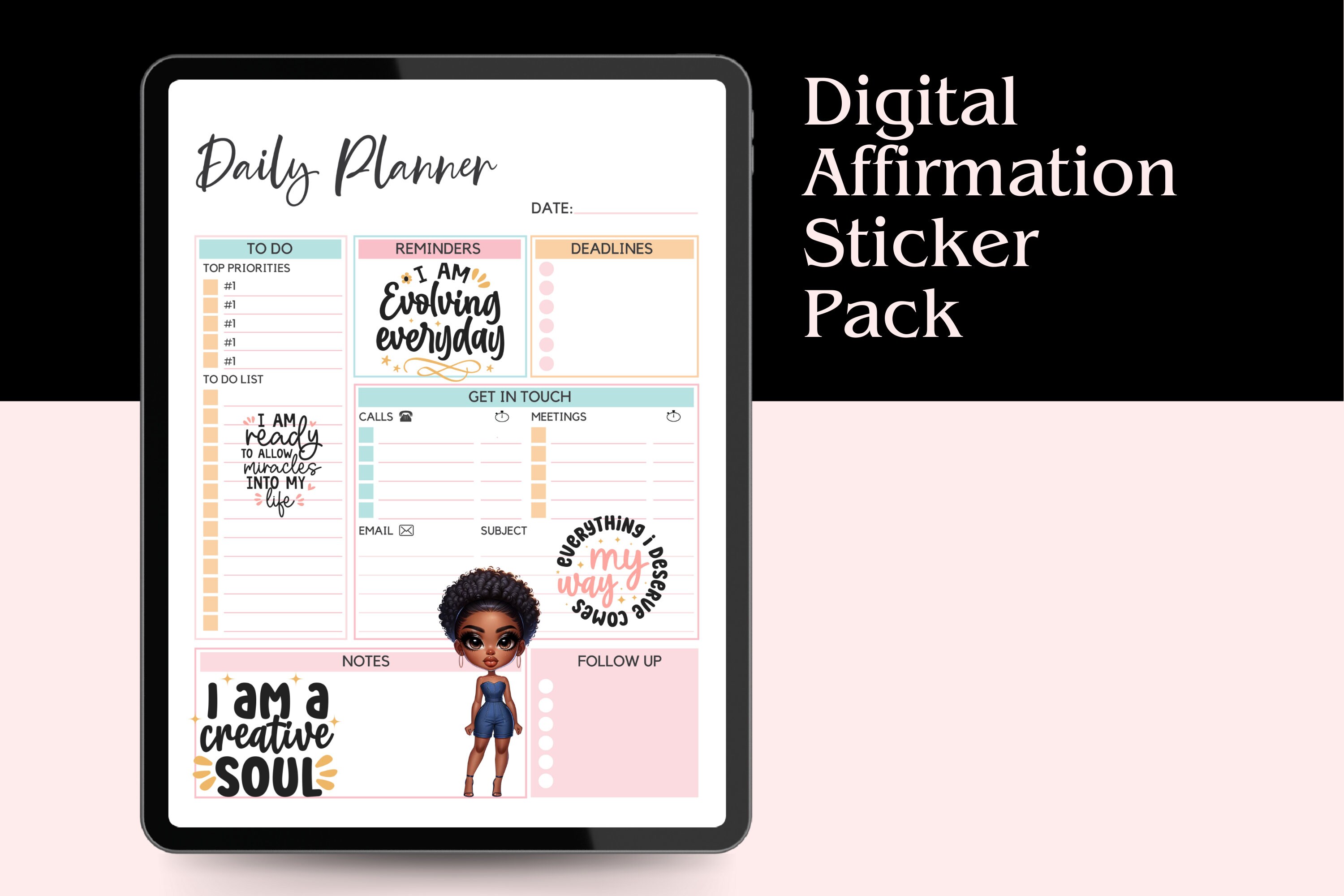 Goodnotes Stickers, Positive Affirmations, Digital Planner Stickers ...