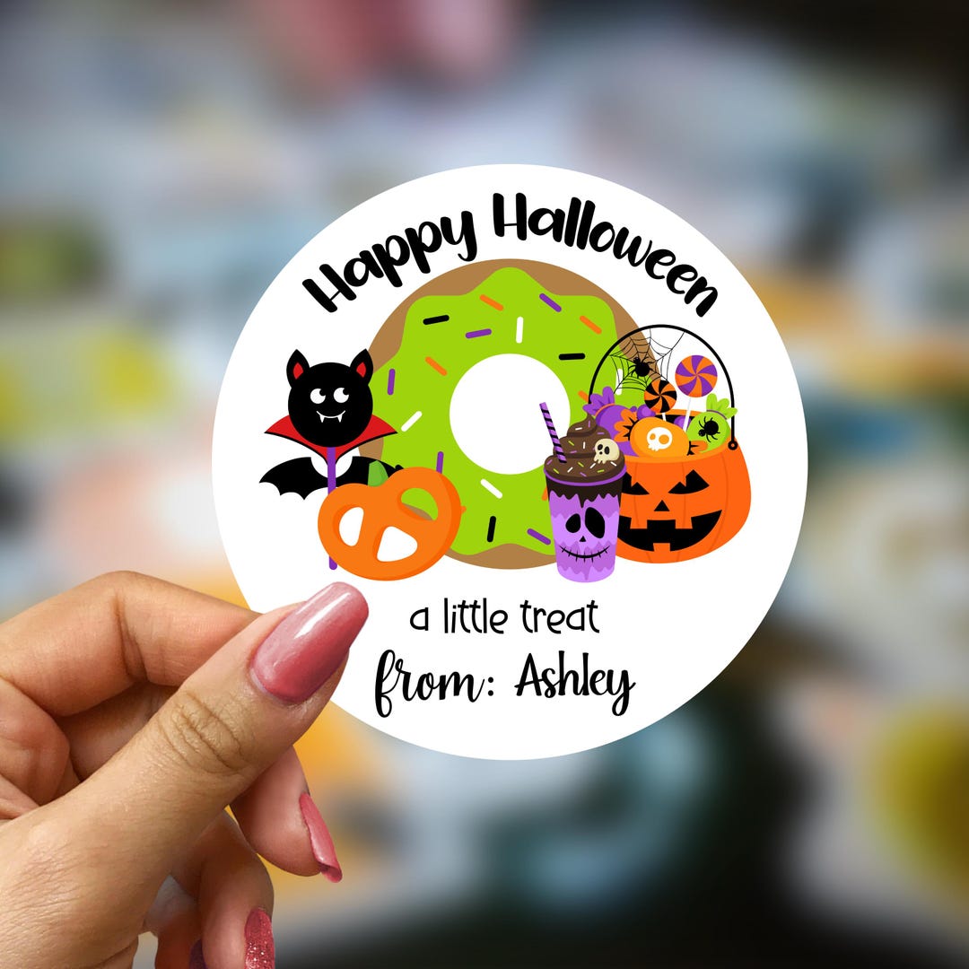 Personalized Halloween Stickers, Personalized Halloween Goody Bag Label ...