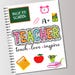 Teacher Printable Planner Cover, Teacher Journal Notebook Cover ...
