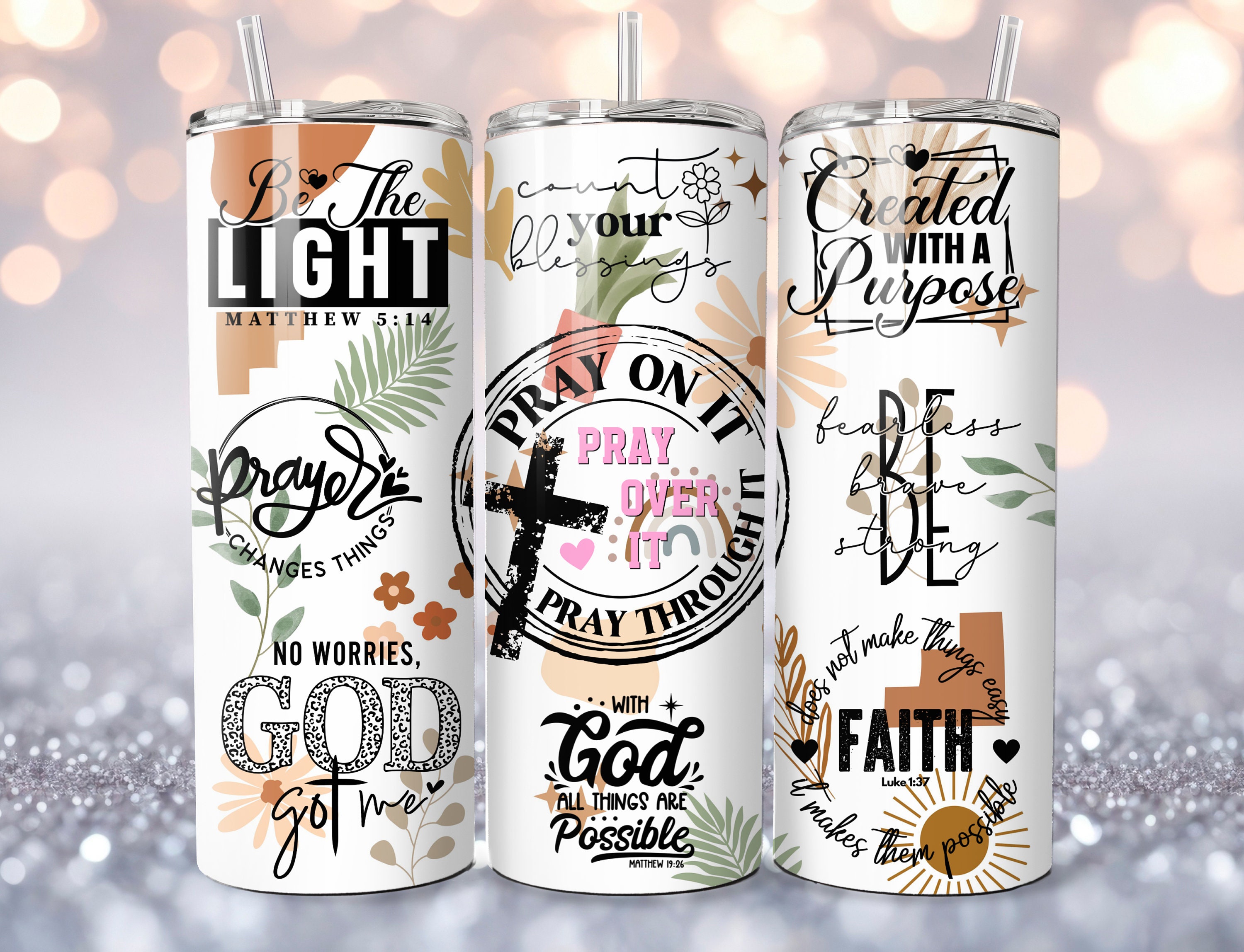 Prayer Tumbler Wrap, Floral Tumbler Wrap - Etsy