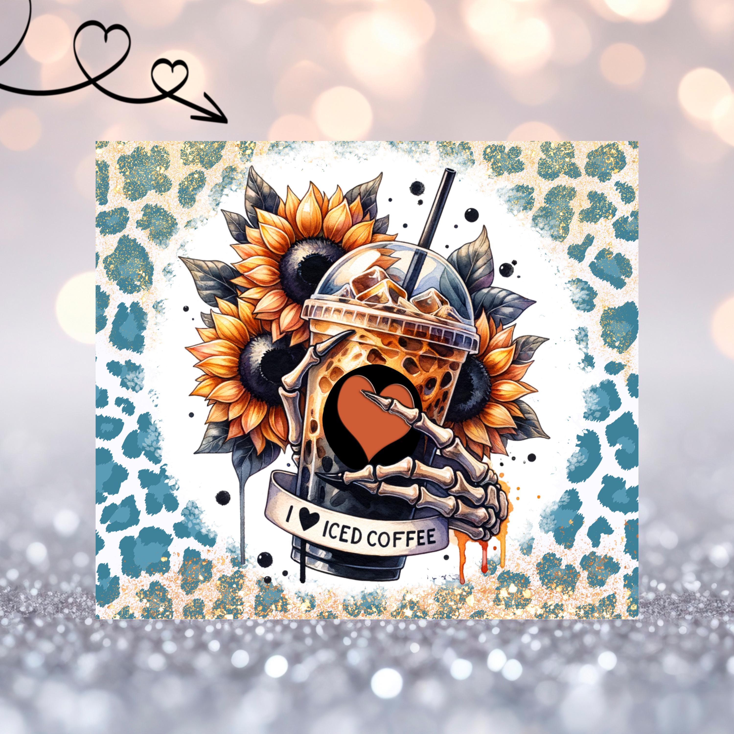 Iced Coffee Sublimation Png Wrap for 20oz Skinny Tumbler - Etsy