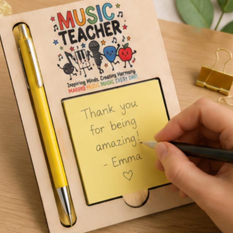 Sticky Note Pad Holder, Personalized Teacher Gift, Student Gift for ...