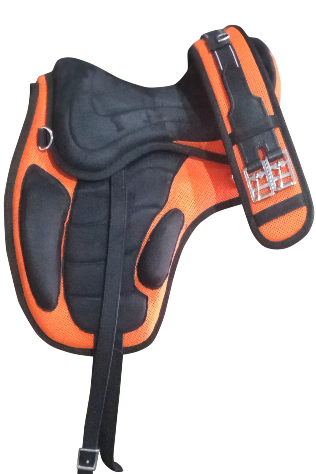 Treeless Freemax Synthetic English Horse Saddle Orange With Girth 12 ...