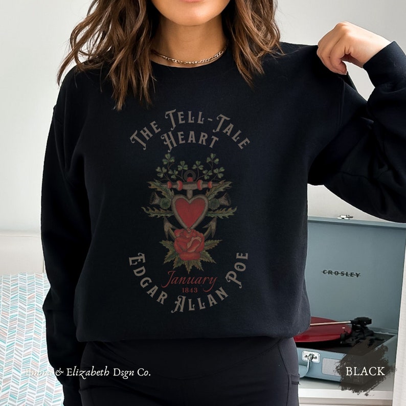 Edgar Allan Poe Tell-tale Heart Sweatshirt, Dark Academia Literature ...