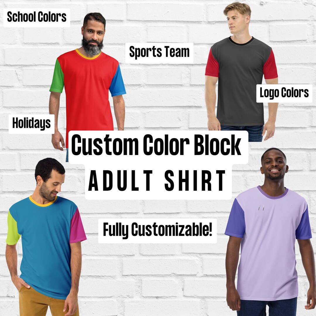 Custom Colorblock Adult Shirt Color Block Customizable Unisex Shirt ...