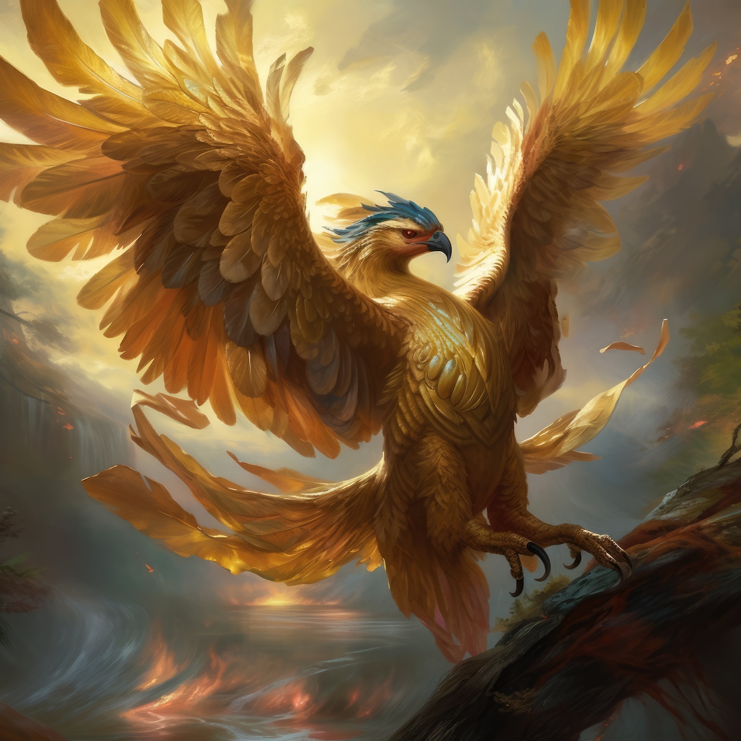 Giant Gold Phoenix Download, Printable Art, Instant Downloadable ...