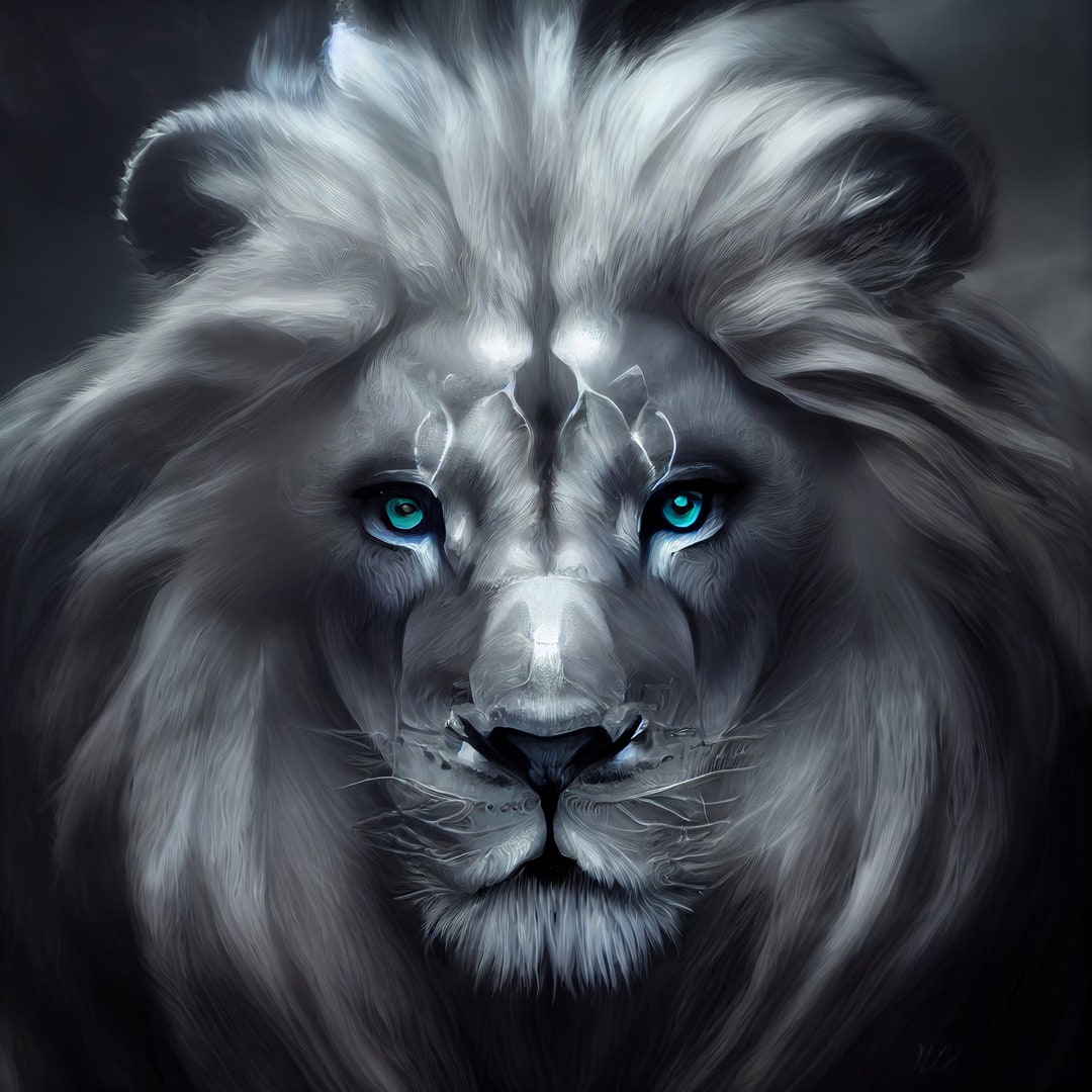 Silver Lion High Resolution Digital Download - Etsy